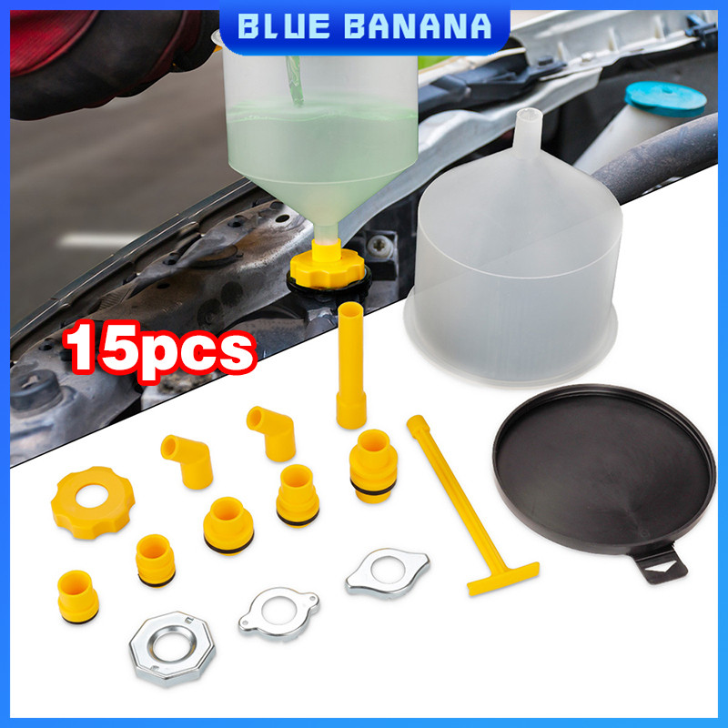 15pcs/set Car Coolant Filling Funnel Car Radiator Coolant Filling Kit ...