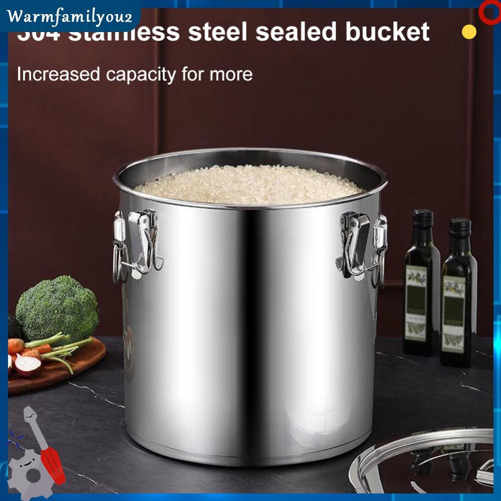 6/12/21/33L 304 Metal stainless steel closed food rice storage ...