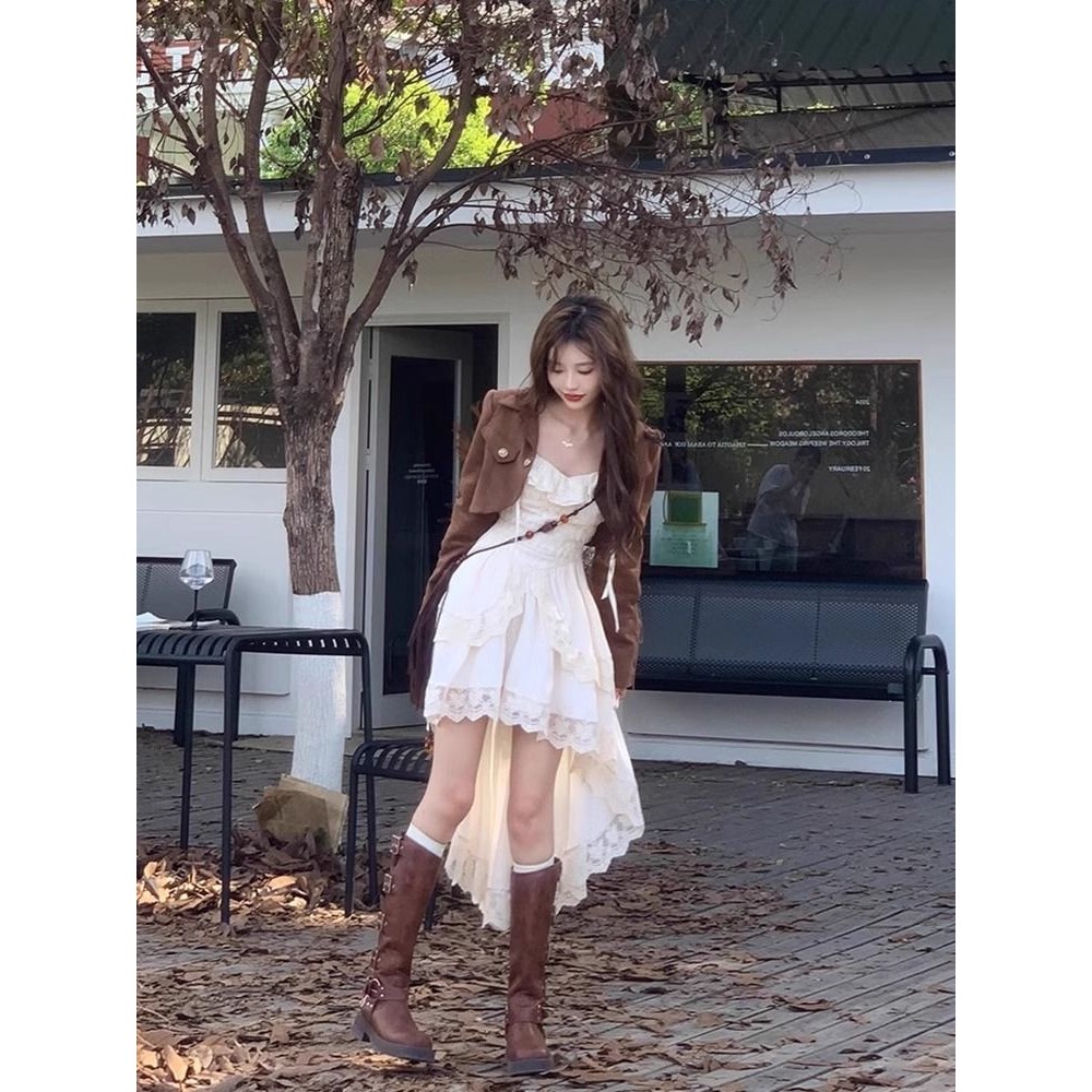 Sling Dress Female Autumn And Winter Vacation Style Slim Fit Set Dress Shopee Philippines