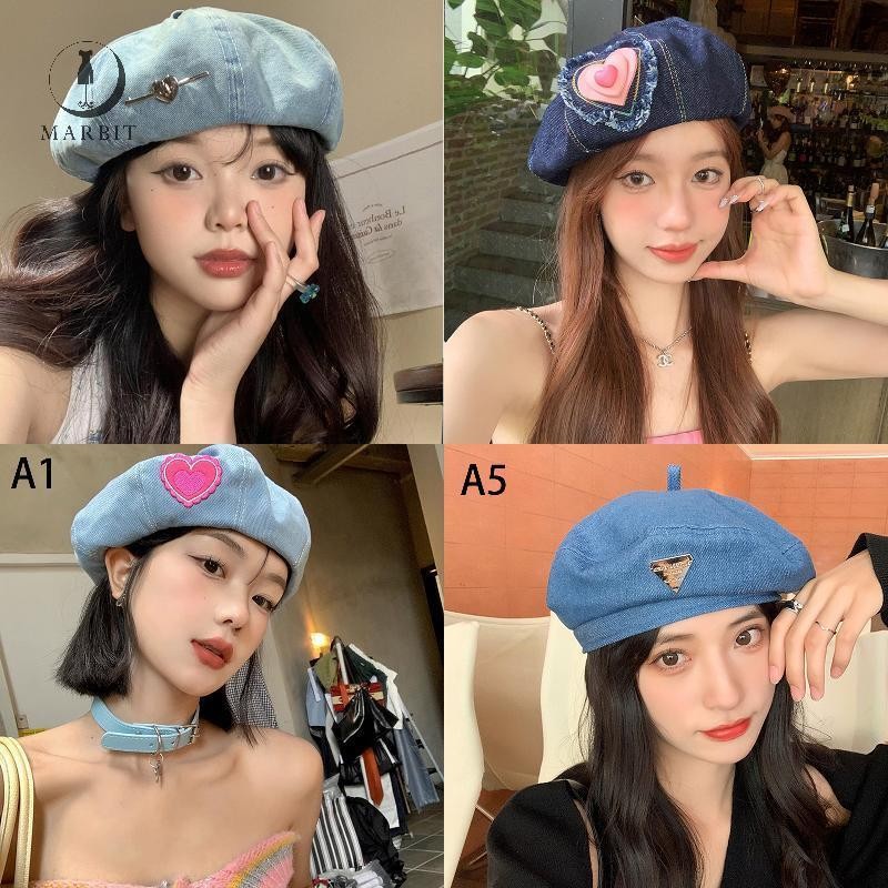Marbit Women's Korean Fashion Painter Hat Japanese Retro Cowboy Beret ...
