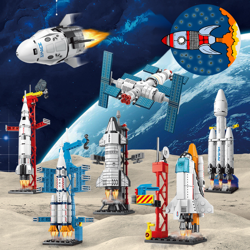 Mini Space Shuttle Building Block Toy, Spaceship Rocket Launch Center ...
