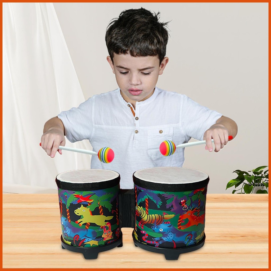 Bongo Drum Kids Drum Percussion Instrument Musical Toy Kids Drum Set ...