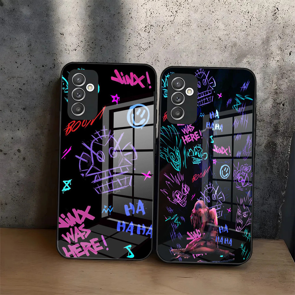 Arcane Girl Jinx Anime Phone Case Glass for Samsung Galaxy S20 S21 S22 ...