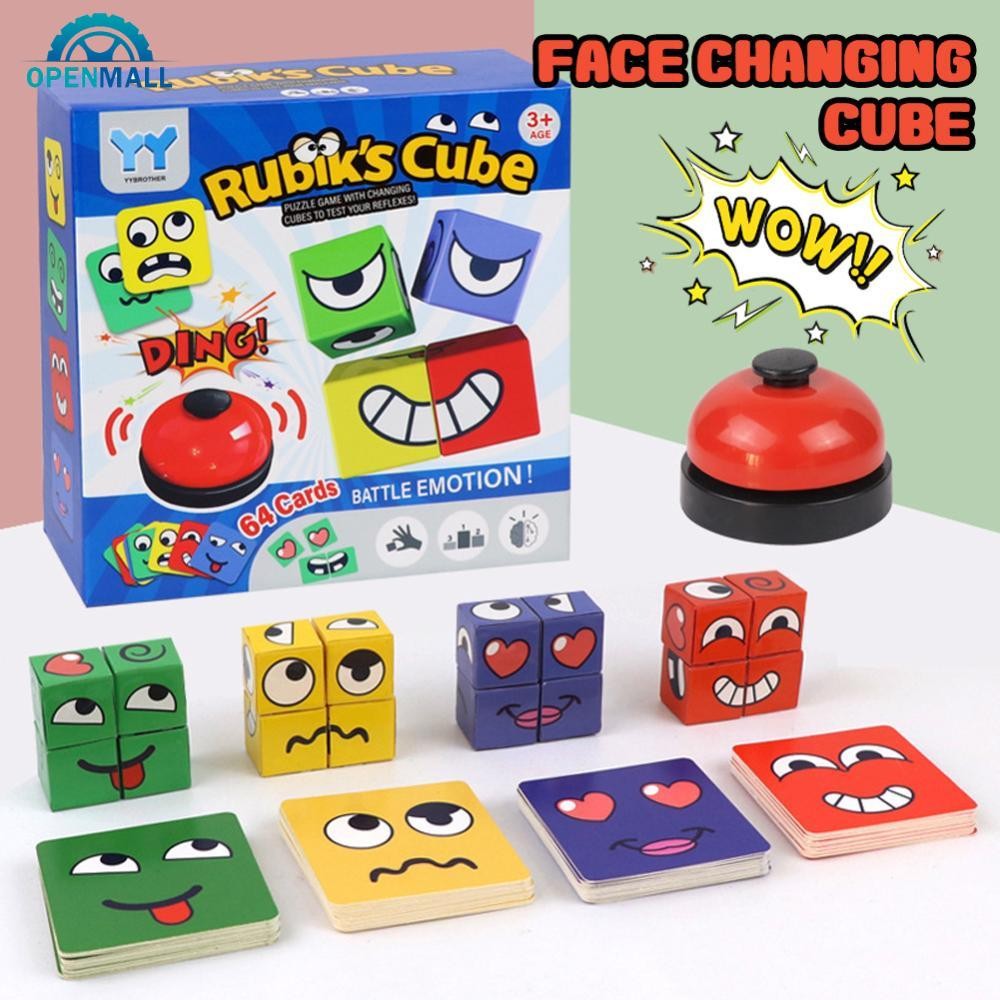 OPENMALL Kids Face Change Expression Puzzle Building Blocks Board Game ...