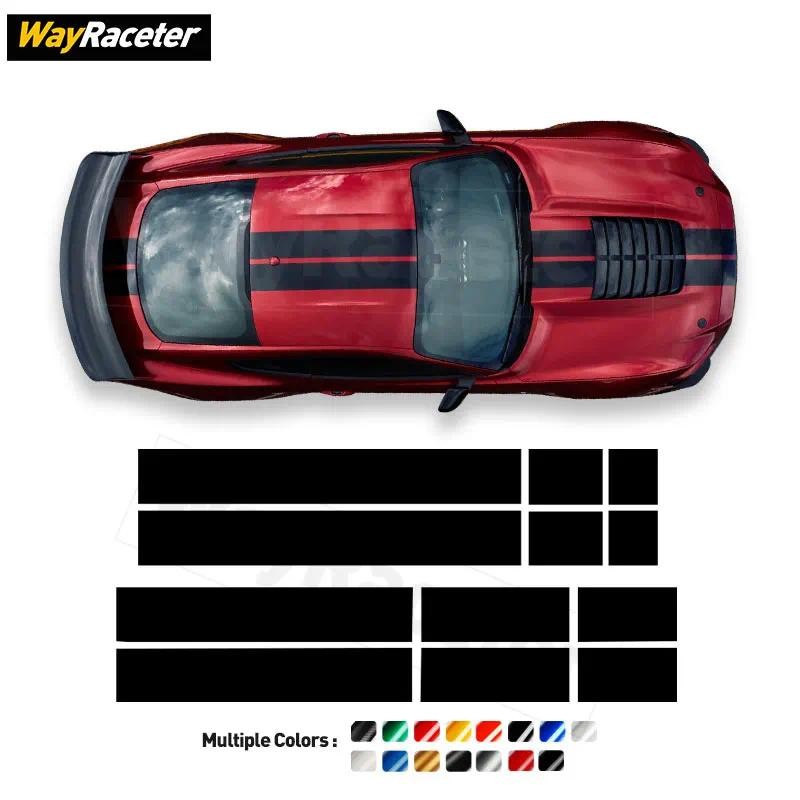 Car Engine Cover Decal Carbon Fiber Vinyl Bonnet Stripes Hood Roof ...