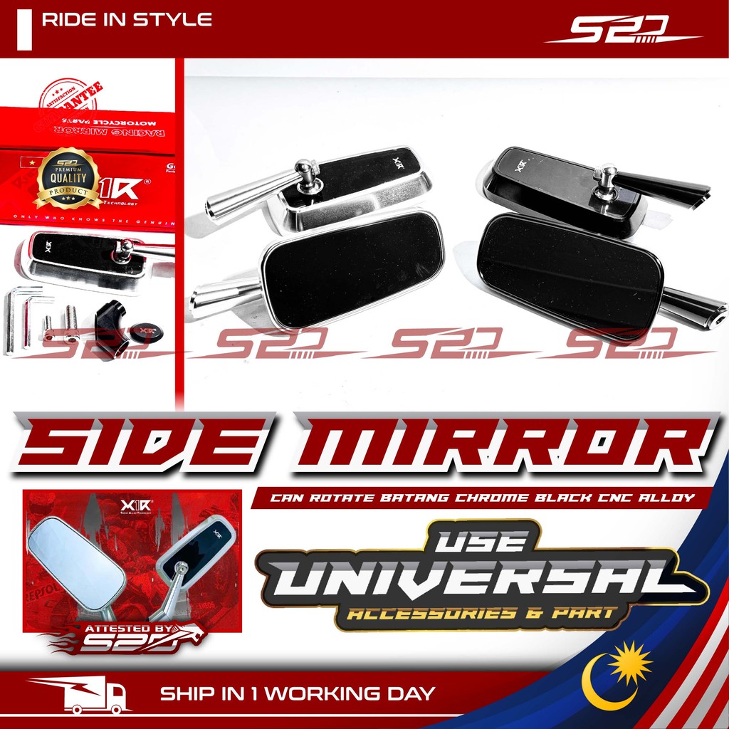 Side Mirror Set X1R Universal Use Can Rotate Rear View Cermin Sisi Kiri ...