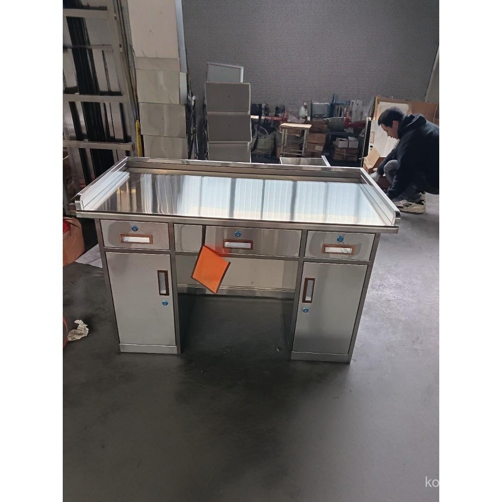 304Stainless Steel Thickened Office Desk Workshop Workbench with Drawer ...