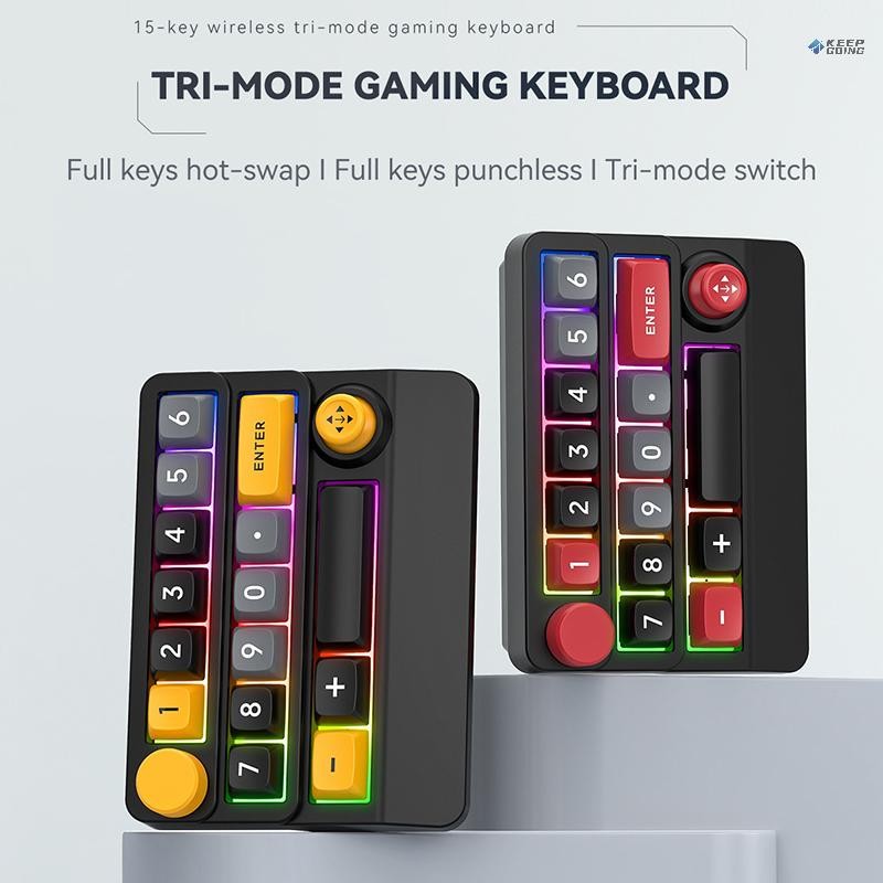 Keep Going＞ 15 Keys Wired/2.4G Wireless/ Mechanical Gaming Keyboard RGB ...