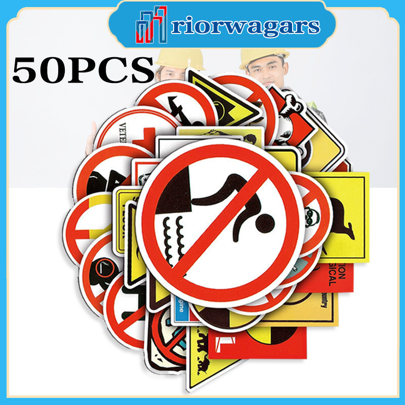 50pcs/Set Caution Warning Marking Reminder Sign Warning Danger Signs ...