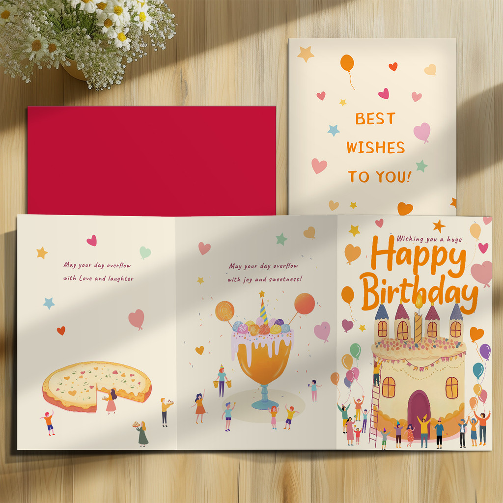 Super Large Trifold Happy Birthday Greeting Card for Office Team Group ...