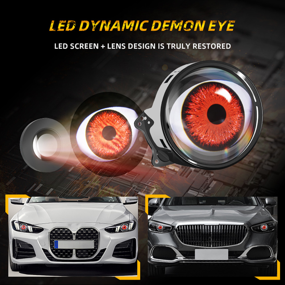 LED Car Dynamic Devil Eyes Lights Universal Dynamic Car Headlights ...