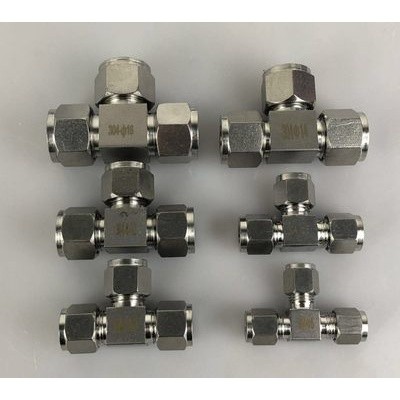 COD☆304 stainless steel ferrule tee middle fitting tee fitting 6 8 10 ...