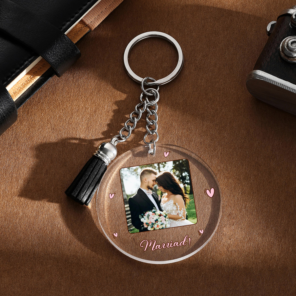Customized Photo Acrylic Keychain for Couple Personalized Picture ...