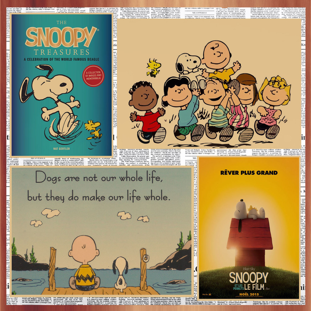 Snoopy Poster Snoopy Cartoon Anime Retro Kraft Paper Bar Cafe ...