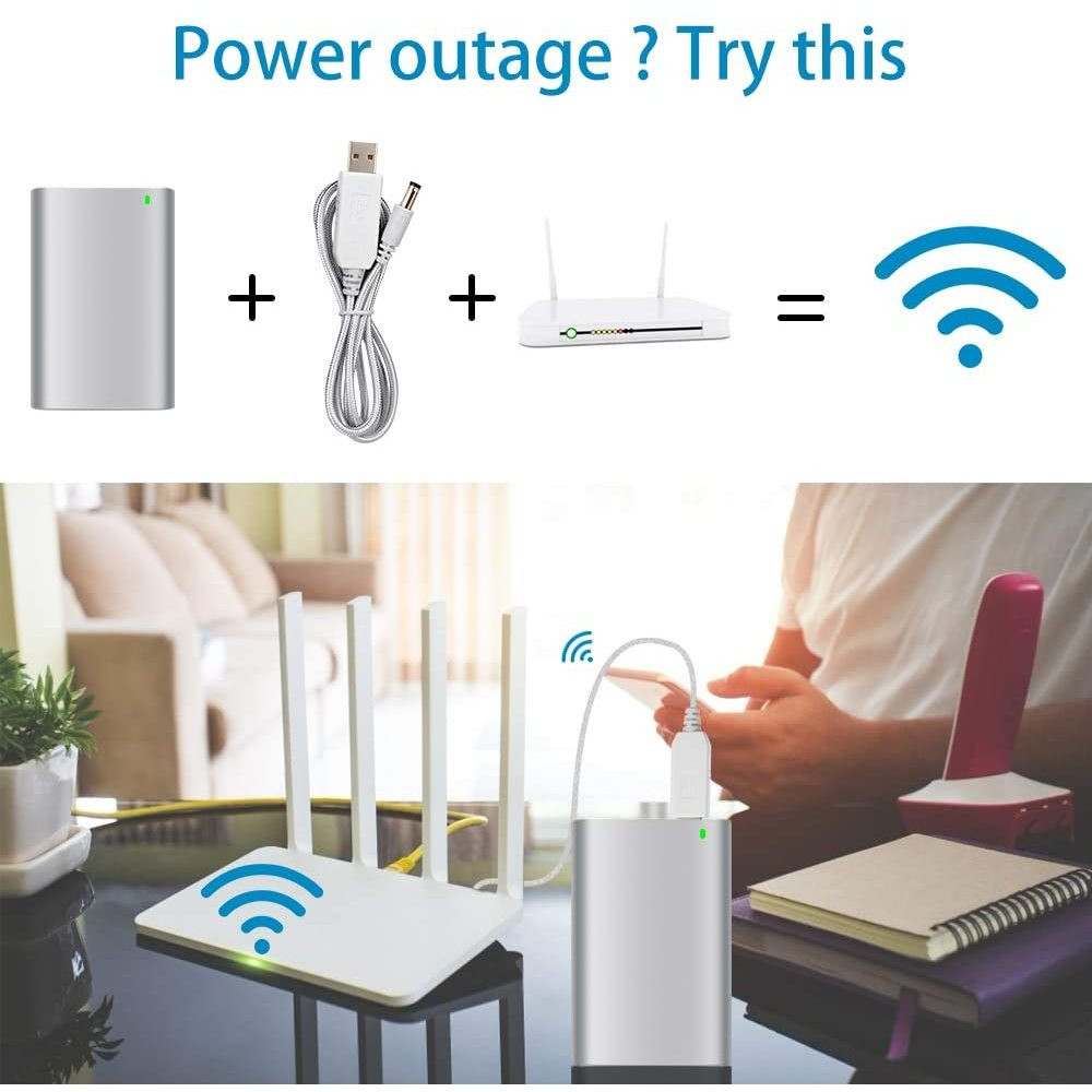 WiFi Connector to Powerbank Cable, DC 5V to 12V USB Cable Step-up Boost ...