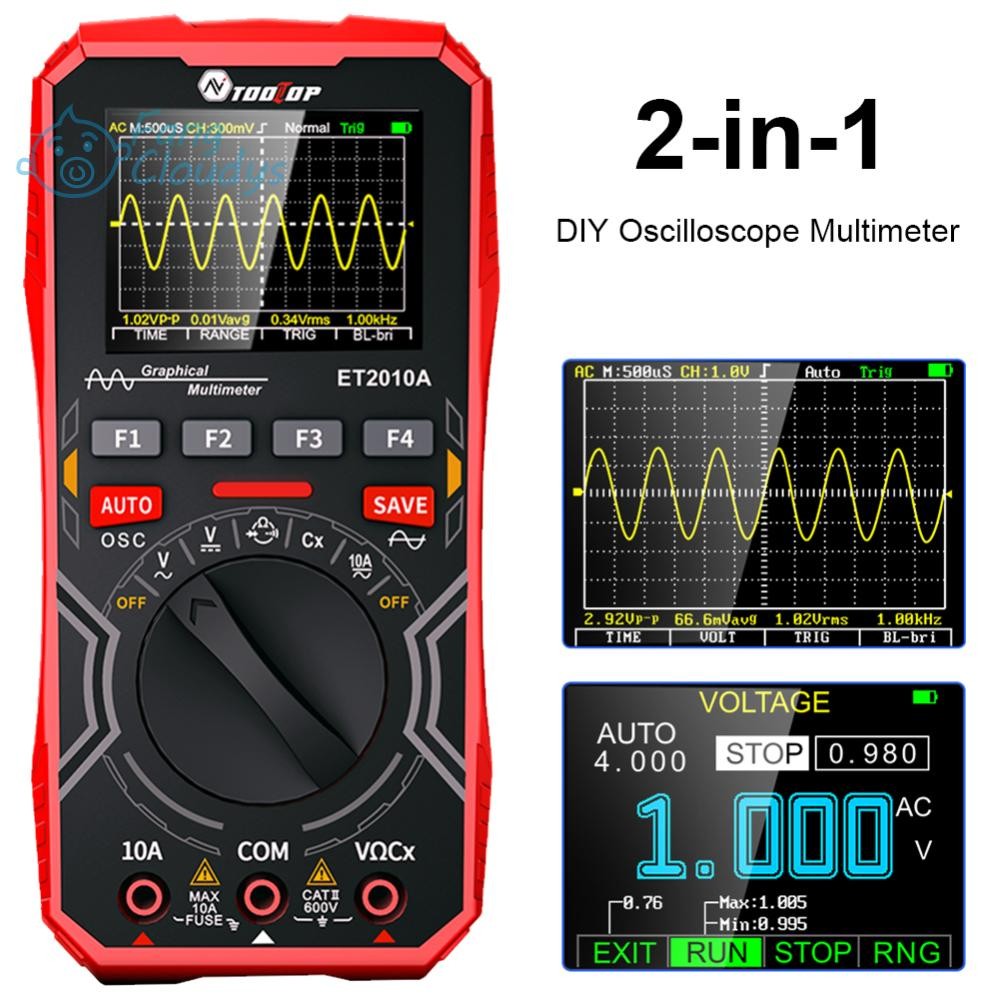 1MHz Graphical Handheld Oscilloscope Multimeter AC 10A 600V 2.5Msps 2 ...