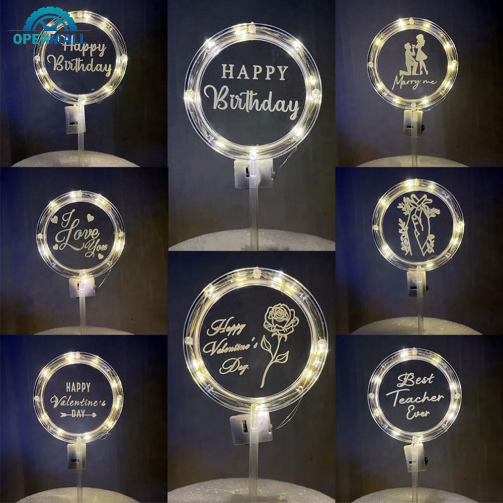 OPENMALL LED Cake Topper Birthday Cake Decorating Tools Valentine's Day ...