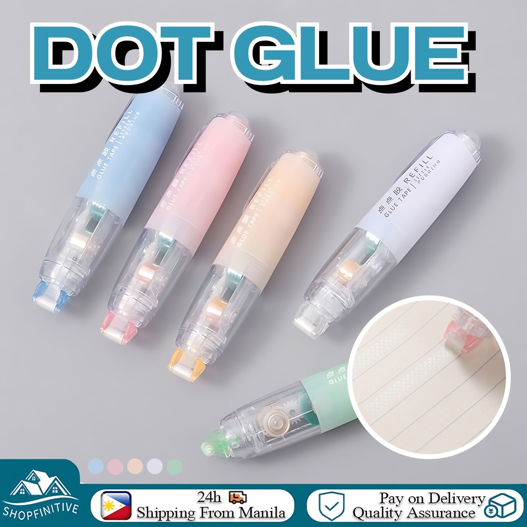 DIY Dots Glue Tape Double-sided Glue 360 Rotating Tip Pen Shape Glue ...