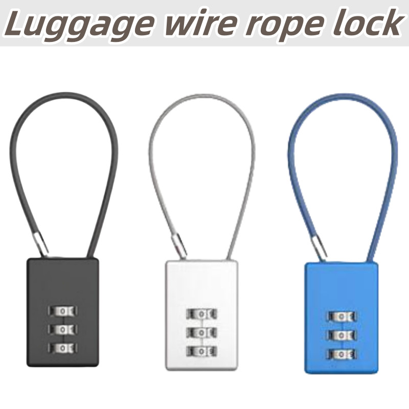 KNSYYC Luggage Wire Rope Lock 3-Digit Combination Lock Backpack Padlock ...