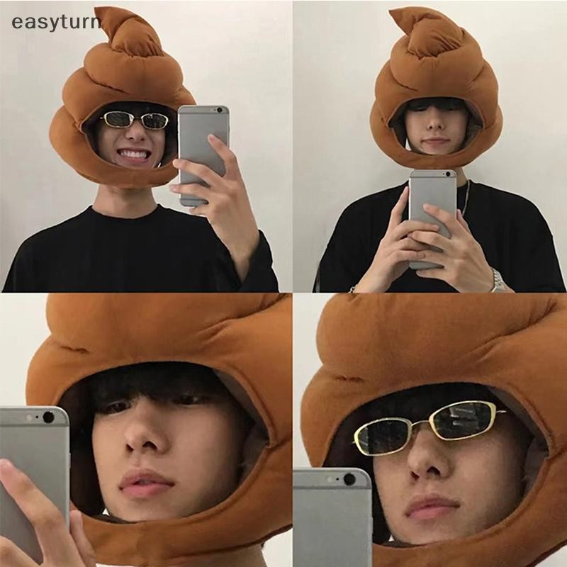 easyturn Creative Cute Shit Shape Plush Hat Stuffed Toy Funny Fake Poop ...
