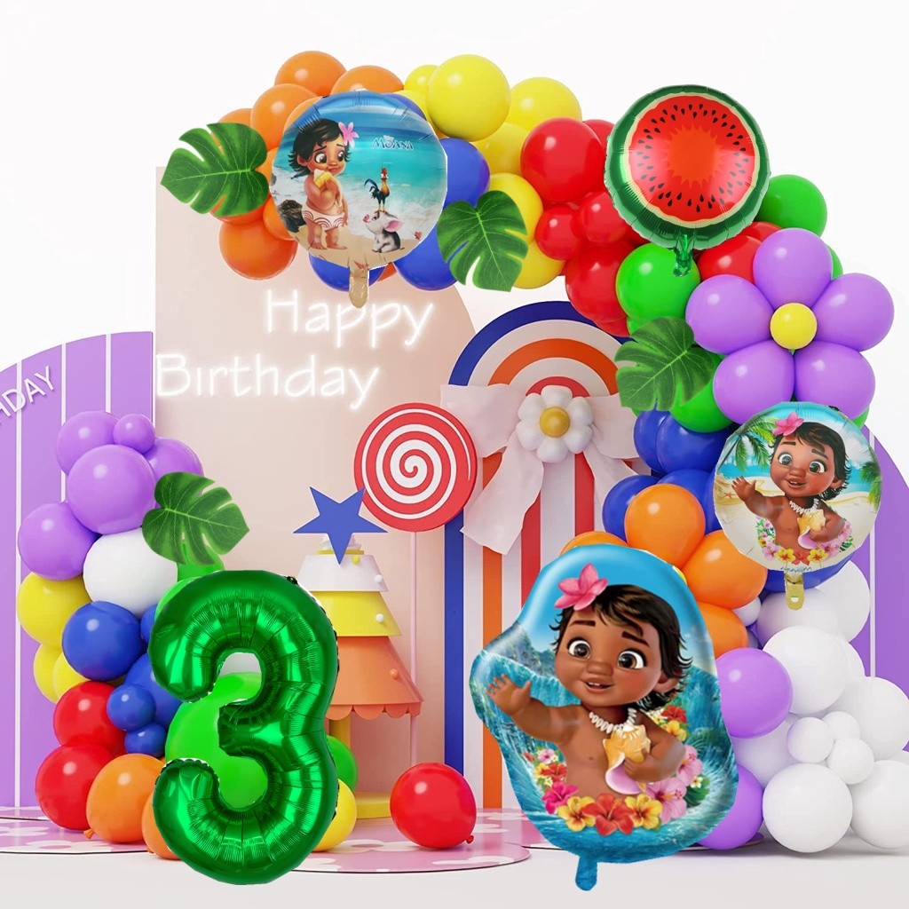 Moana Theme Balloon Arch Kit Balloons for Baby baptism Shower Birthday ...