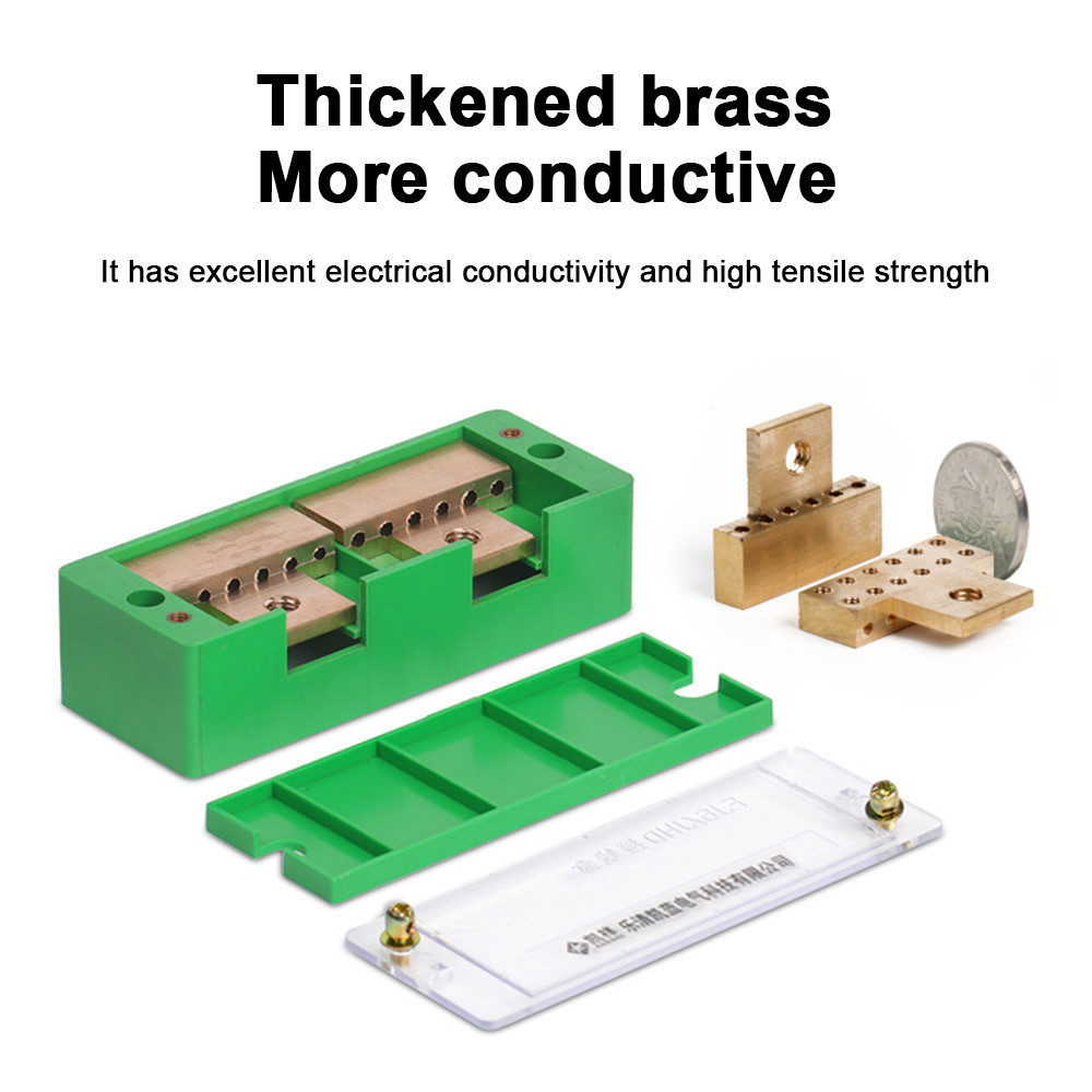 Single Phase 60A 2 IN 4/6/8/12 Out Wire Terminal Box Connector Block ...