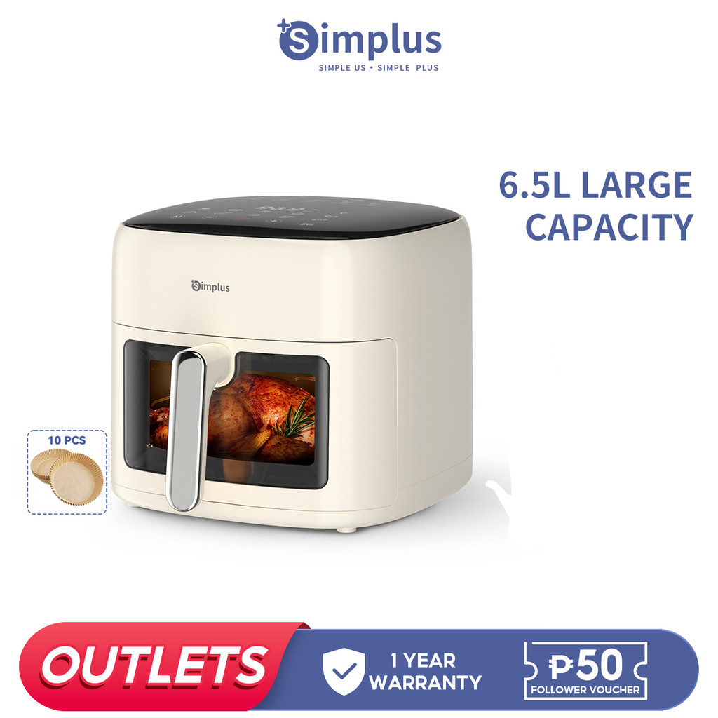 Simplus Air Fryer 6.5L Visible Oil-free Touch Screen Large Capacity ...