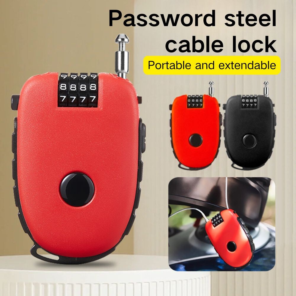 Telescopic Wire Rope Steel Cable Code Lock Suitcase Car Sled Motorcycle ...