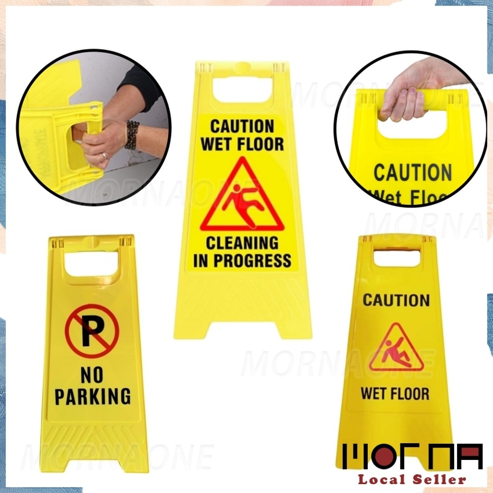 Two-Sided Caution Sign Wet Floor Sign / No Entry / Work in Progress ...