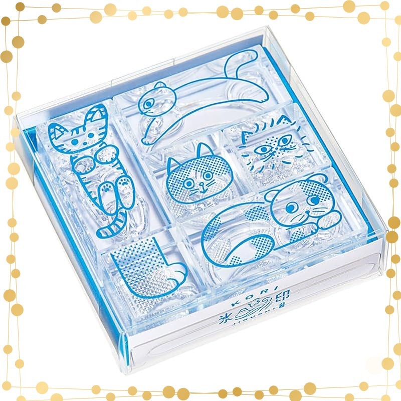 King Jim Stamp Transparent Stamp "Ice Mark" 6-Piece Set Cat Set CLSS ...