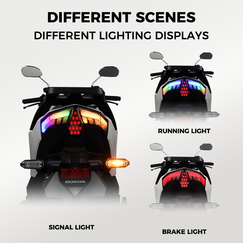 HONDA Click LED Tail Light for 125i/150i V3 RGB 13 Modes Motorcycle ...