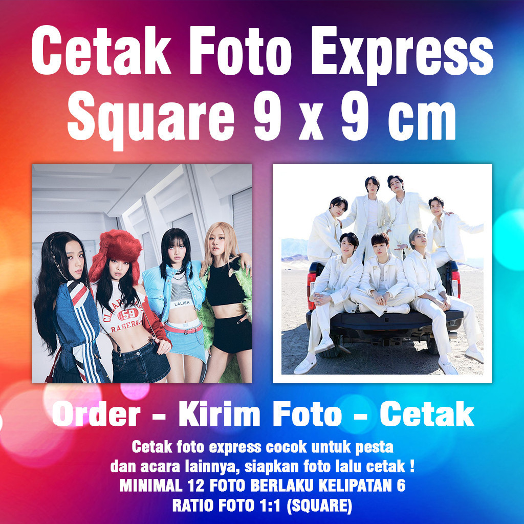 Print Photo Square 9x9 cm Border/Borderless Digital Glossy Silky Doff ...