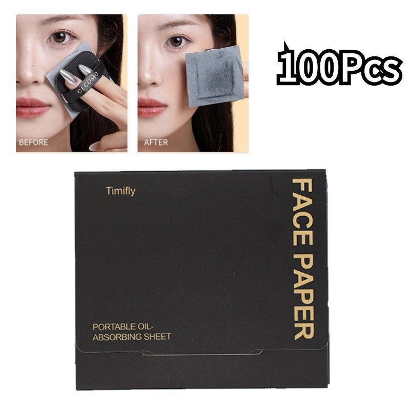 100pcs Facial Oil Absorbing Paper, Bamboo Charcoal Facial Oil Absorbing ...