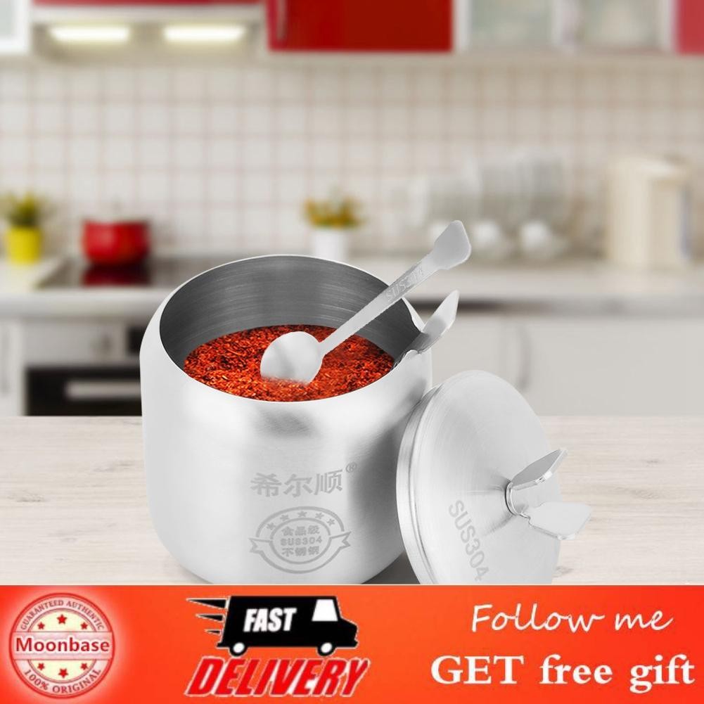 Moonbase Kitchen Stainless Steel Seasoning Containers Set Spice Jar ...