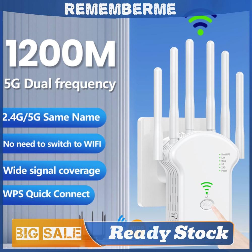300Mbps/1200Mbps Wireless WiFi Repeater Dual-Band 2.4G 5G with LAN/WAN ...
