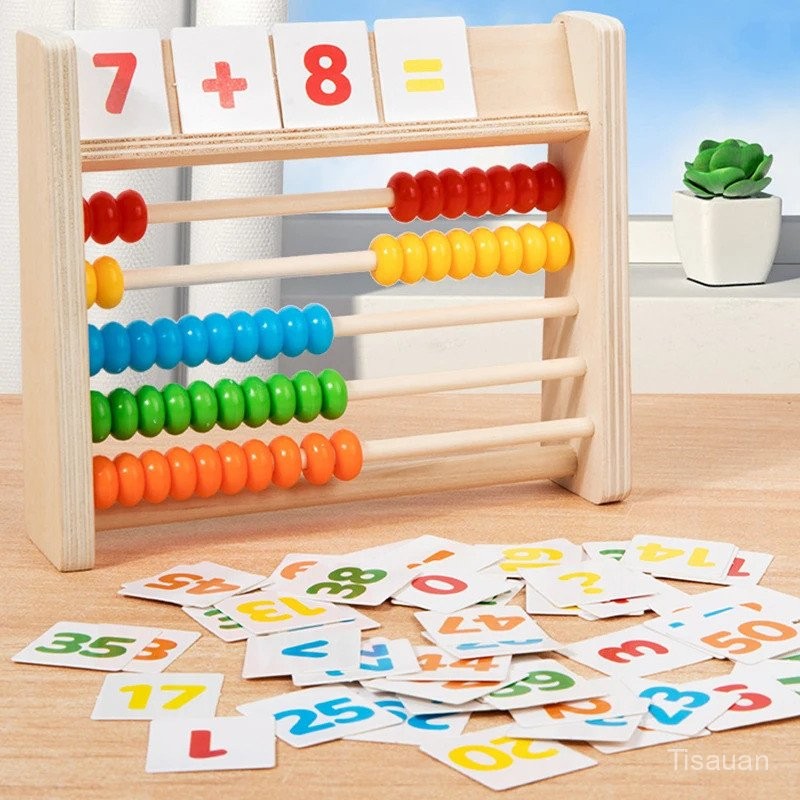 Children Wooden Abacus Montessori Math Toys Number Study Calculation ...