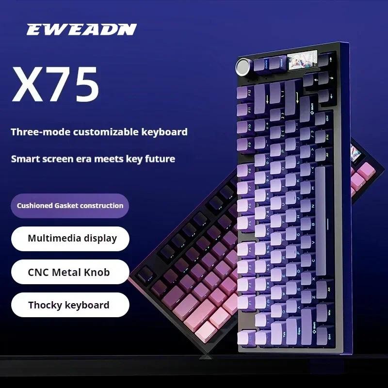 EWEADN X75 3mode Customized Mechanical Keyboard with Display Screen ...