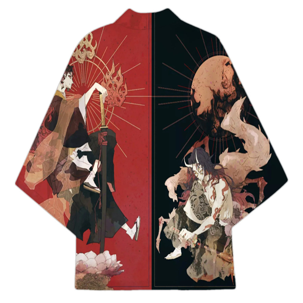 Traditional Haori Japan Ukiyo-e Samurai Cardigan Ghost Cosplay 3D Top ...