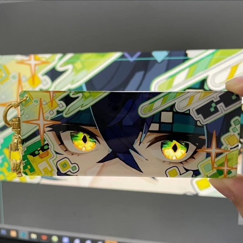 Yuanshen Anime Merchandise Genshin Impact Acrylic eye strip Keychain ...