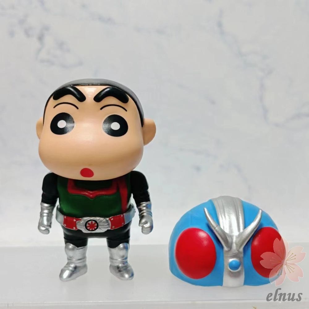 ELNUS Crayon Shin-Chan Figure, Shinnosuke Nohara Masked Superman Crayon ...