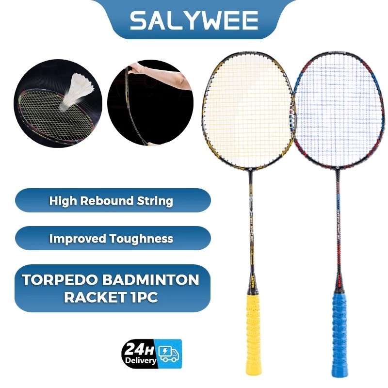 SALYWEE Torpedo Carbon Fiber Badminton Racket 24~28LBS 4U G5 ...
