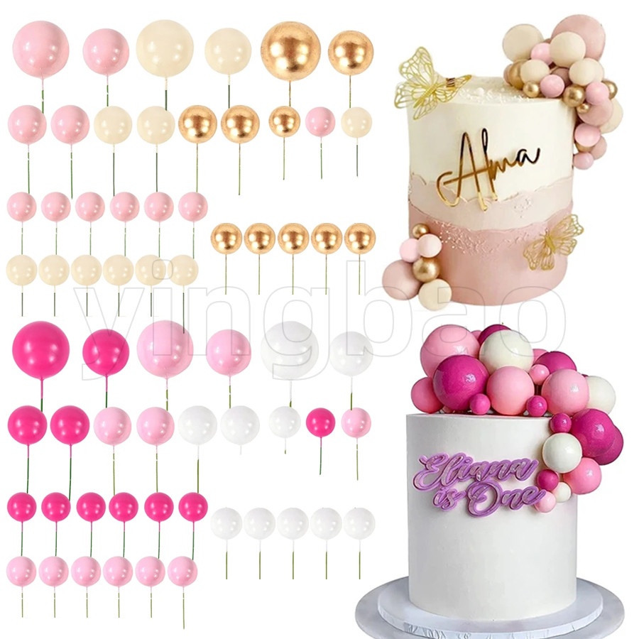 32Pcs Ball Cake Topper Picks DIY Cupcake Insert Topper Kids Birthday ...