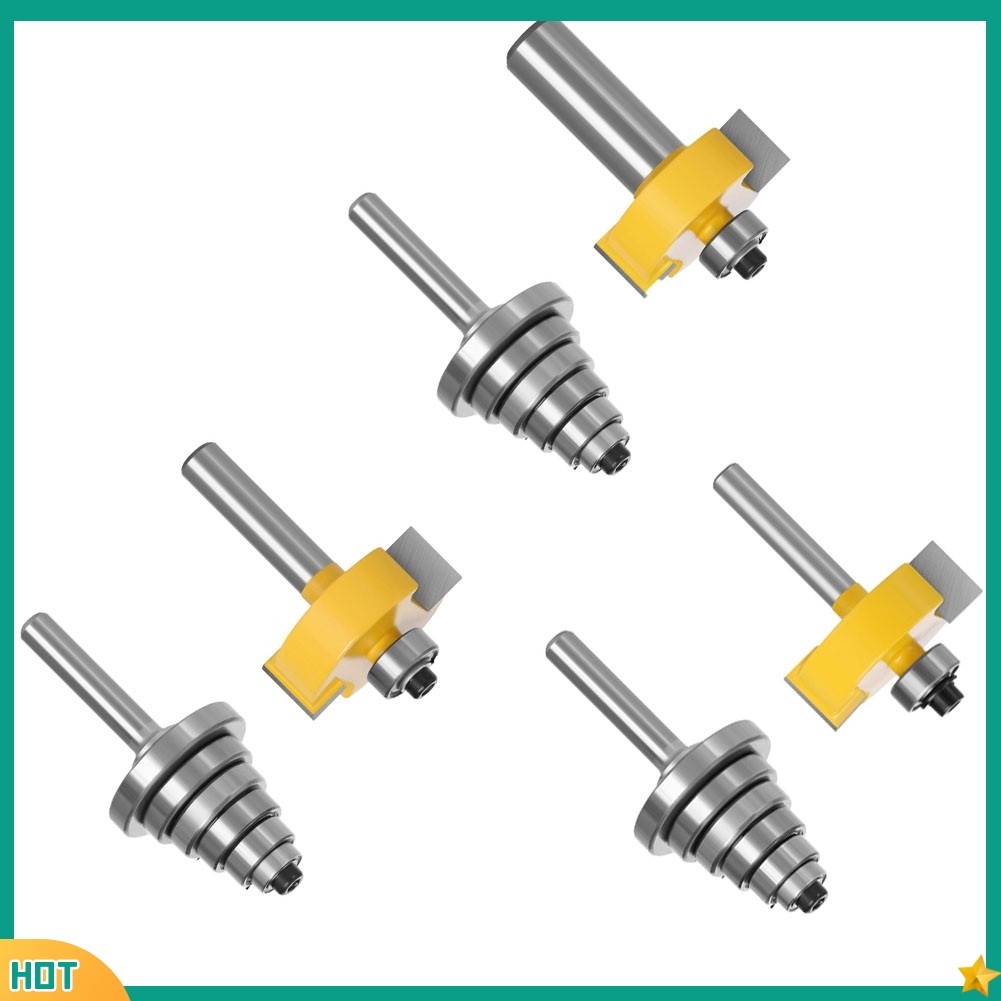 2PCS 6/8/12mm Shank Rabbet Router Bit with 6 Adjustable Bearings (new ...