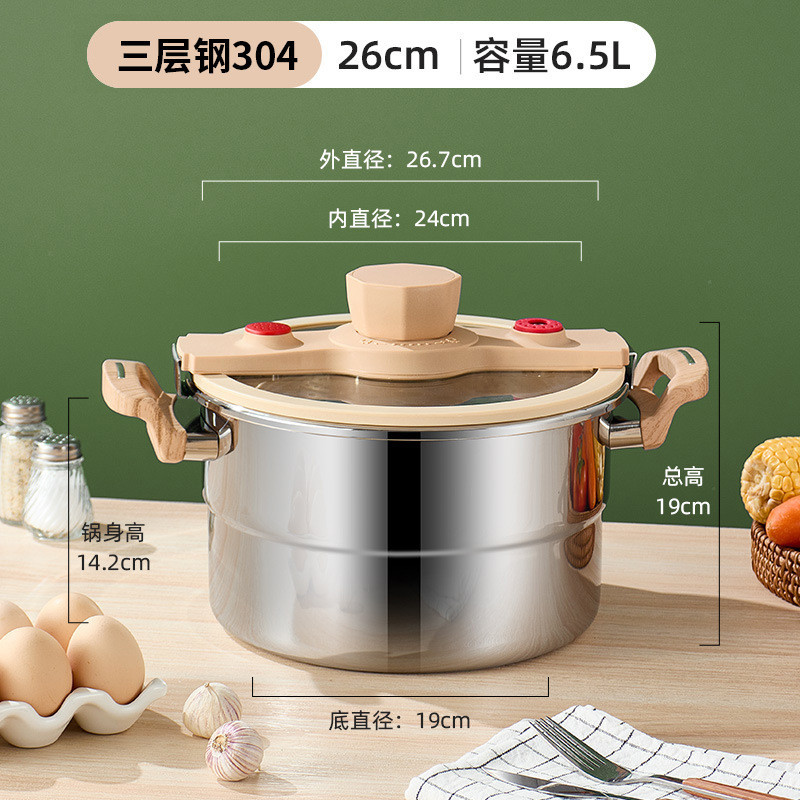 Multi-Functional Low Pressure Pot Household Stew Pressure Cooker Non ...