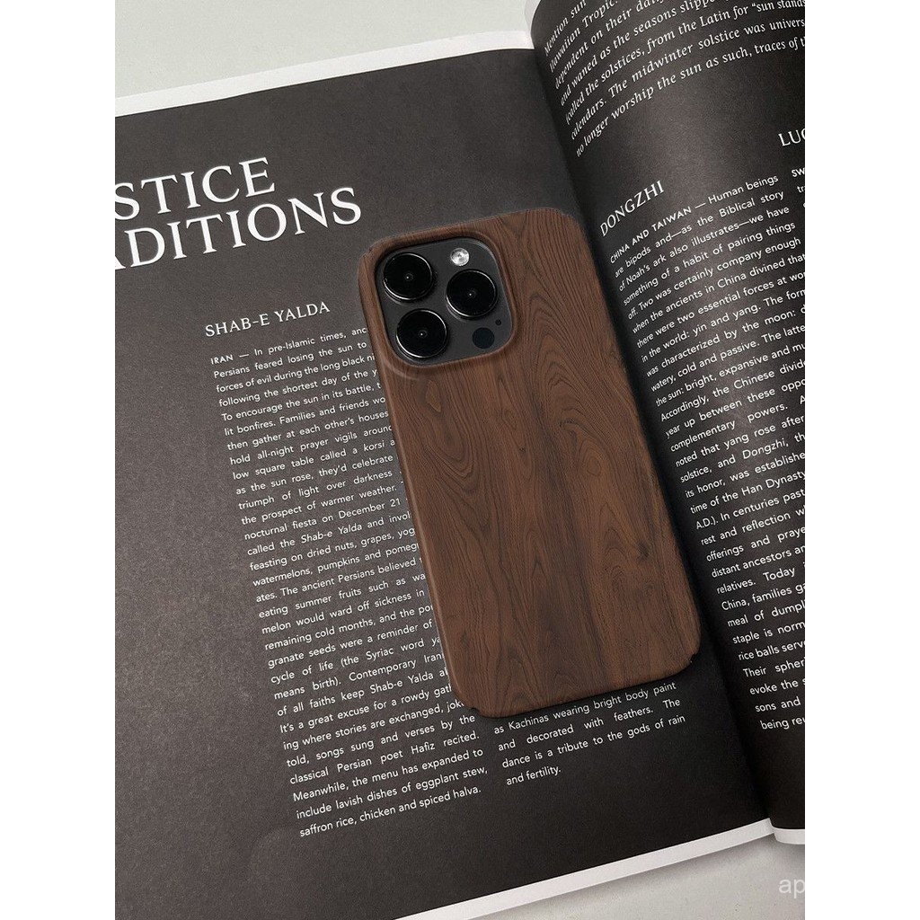 Phone case Full Screen Wood Grain Protective Shell Suitable iPhone ...
