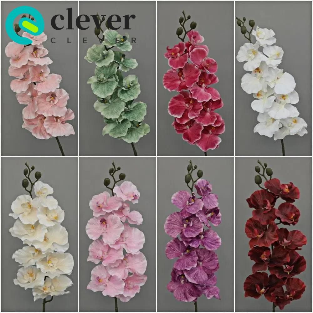 CLEVER Simulation Flower, 9 Heads Real Touch Plant Artificial Butterfly ...