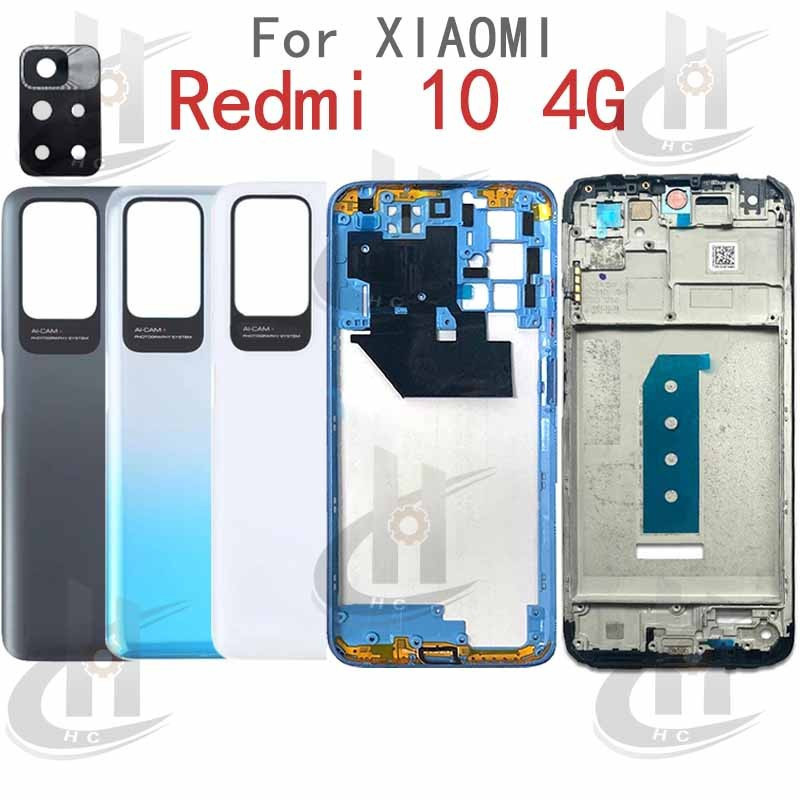 For Xiaomi Redmi 10 4G Battery Back cover Housing middle frame + Button ...