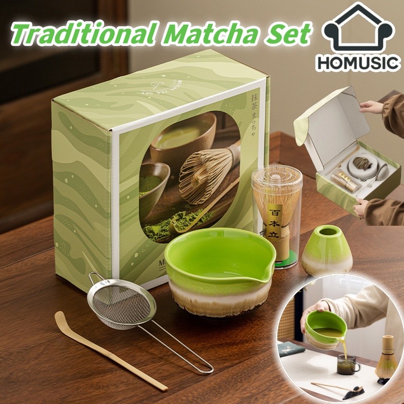 Traditional Matcha Gift Set Bamboo Matcha Whisk Spoon Ceramic Matcha ...