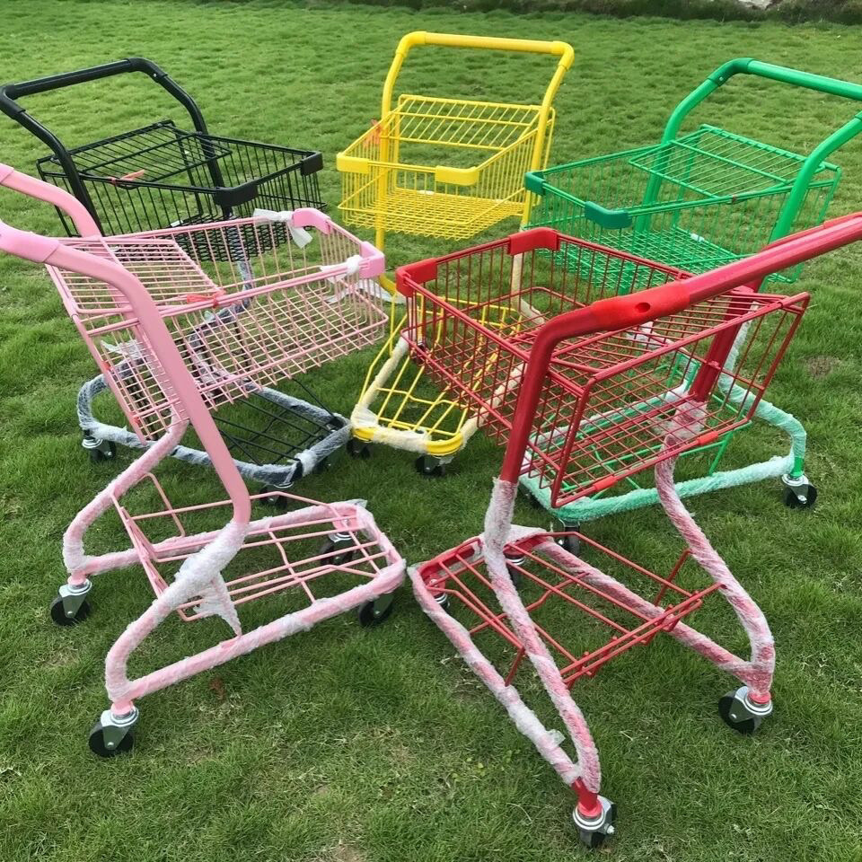 Supermarket Double Layer Influencer Shopping Mall Shopping Cart Trolley ...