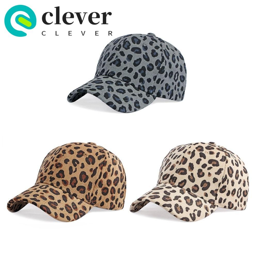 CLEVER Leopard Print Hat, Sun Shading Sun Protection Corduroy Hat ...